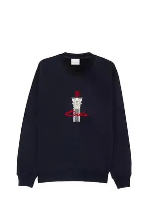 Drole De Monsieur Column-print Sweatshirt - Blue