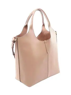 TOD'S 2010s Vertical-seam Tote Bag Neutrals