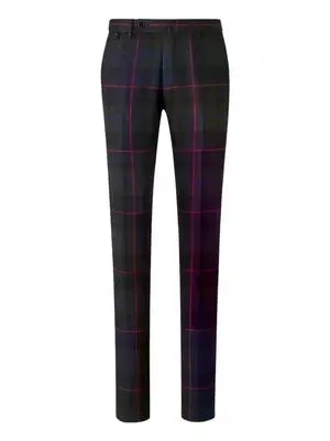 PT TORINO Checked Tailored Trousers - Grey