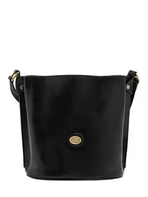 THE BRIDGE Story Donna Logo-plaque Leather Bucket Bag Black