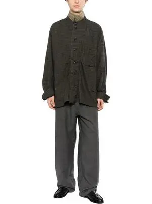 ZIGGY CHEN Checked Wool Shirt - Grey