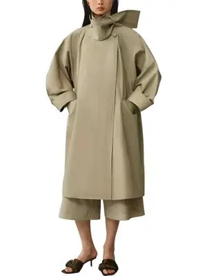 LESS A-line Raglan-sleeve Trench Coat