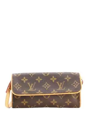 LOUIS VUITTON Twin Handbag Monogram Canvas Pm Crossbody Bag - Brown