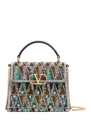 Valentino Garavani Vsling Mini Embroidered Handbag - Black