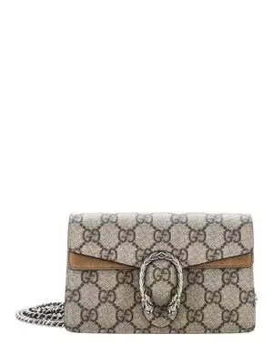 Gucci Dionysus Bag Gg Coated Canvas Super Mini Crossbody Bag - Brown