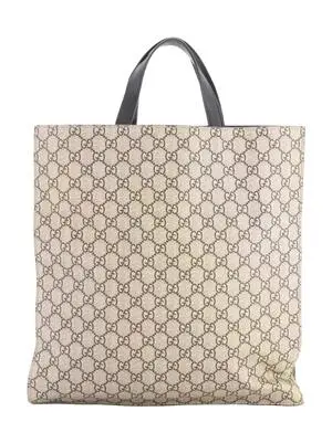Gucci Convertible Soft Open Printed Gg Coated Canvas Tall Tote Bag - Brown