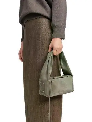 MAISON MARGIELA Small Box East West Suede Tote Bag - Green