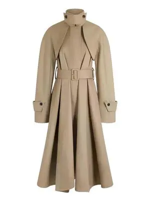 PATOU Belted Long-sleeve Trench Coat - Neutrals