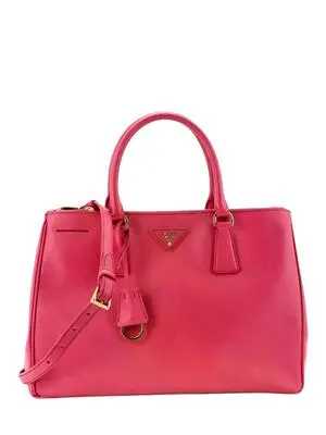 Prada Double Zip Lux Saffiano Leather Medium Tote Bag - Pink