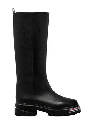 Thom Browne Stripe-detailed Leather Boots - Black