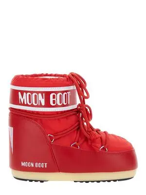 Moon Boot Snow Boots With Maxi Logo Print In Tech Fabric - Red