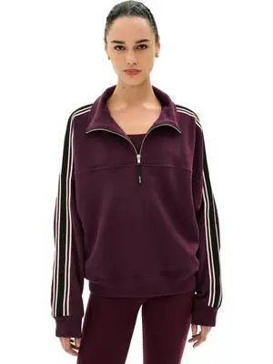 Splits59 Goldie French Terry Oversized Half Zip - Dark Cherry/black