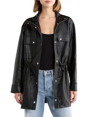 WAYF Angelina Faux Leather Jacket - Black