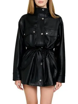 WAYF Angelina Faux Leather Jacket - Black