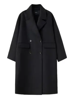Mango Picarol Wool Blend Coat - Black