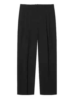 DUNST Double Pleated Wide Leg Slacks - Black