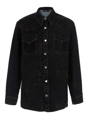 Amiri Amiri Men Brown Shirt With Classic Collar And Two Patch Pockets On The Front In Denim For Men Multicolor