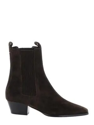 AeydĒ Aeyde Women 'Agata'brown Ankle Boots With Elasticized Details On The Side In Suede For Women Multicolor