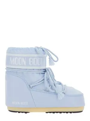 Moon Boot Moon Boot Women Light Blue Ankle Boots With Logo Lettering And Lace-Up Closure In Tech Fabric For Women Multicolor