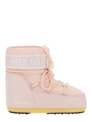 Moon Boot Moon Boot Women Pink Ankle Boots With Logo Lettering And Lace-Up Closure In Tech Fabric Women Pink