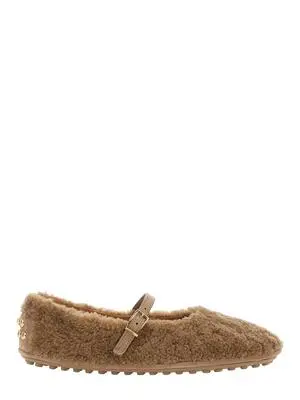 TOD'S Beige Ballet Shoes With Adjustable Strap Closure In Fur For - Multicolor