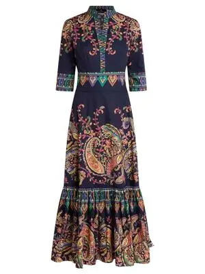 Etro Long Paisley Print Dress - Multicolor
