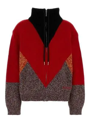 Marni Wool And Cashmere Jacket With "m" Detail - Red