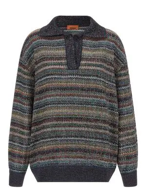 Missoni Lamé Yarn Polo Shirt Multi