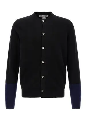 Comme Des Garçons Color-block Detail Cardigan - Black