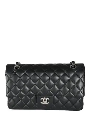 CHANEL Black Quilted Lambskin Medium Classic Double Flap Bag