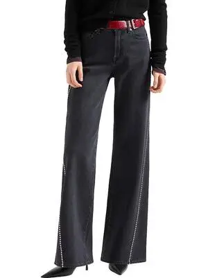 7 For All Mankind Lotta High Rise Wide Leg Jeans - Nocturne
