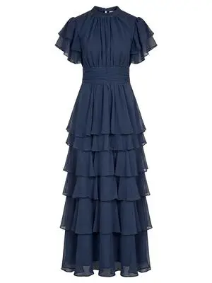 JAMES LAKELAND Tiered Ruffle Maxi Dress – Navy