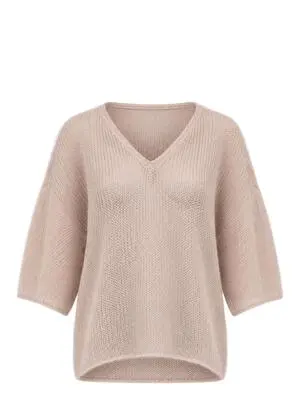 LUELLA FASHION Neutrals Troon Mohair Blend V-neck Jumper Camel - Beige
