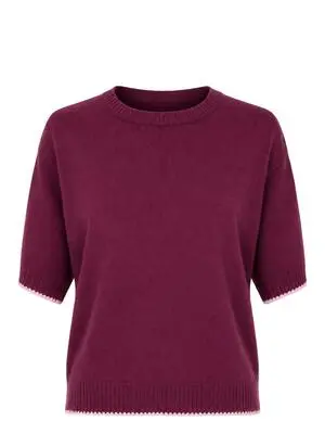 LUELLA FASHION Oban Blanket Trim Merino Wool Top Damson - Pink