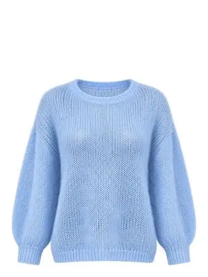 LUELLA FASHION Plockton Mohair Blend Balloon Sleeve Jumper Baby - Blue