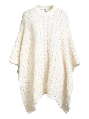 Liviana Conti Cape Cream Size Alpaca Wool, Polyamide, Wool, Cashmere - White