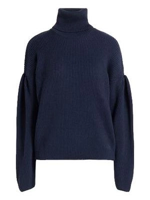 JACOB COHЁN Woman Turtleneck Midnight Blue Size S Virgin Wool