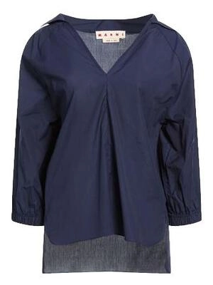 MARNI Woman Top Navy Size 6 Cotton