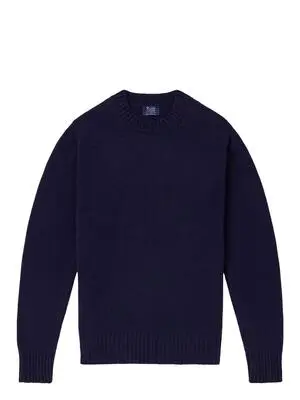 William Lockie Merino Wool And Cashmere-blend Sweater - Blue