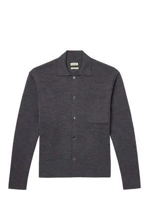 De Bonne Facture Milano Stitch Merino Wool Cardigan - Gray