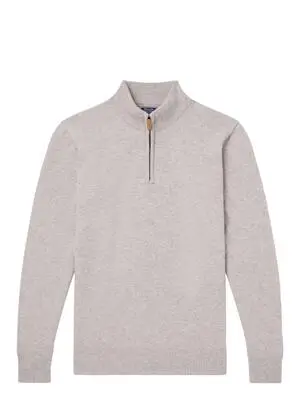 William Lockie Wool Half-zip Sweater - Beige