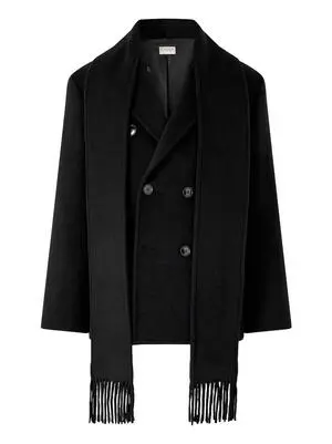 TOTEME Scarf-detailed Wool Peacot - Black