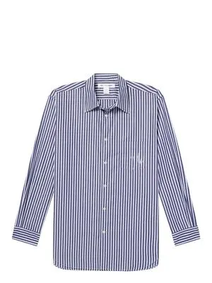 Comme Des Garçons Striped Cotton-poplin Shirt - Blue