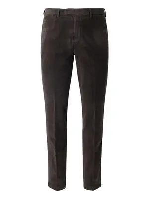 Thom Sweeney Straight-leg Cotton-blend Corduroy Chinos - Brown