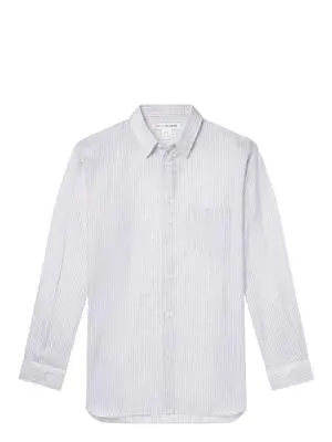 Comme Des Garçons Striped Satin Shirt - Blue