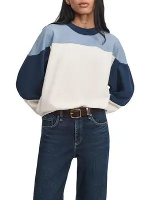 Rag & Bone The Everyday Terry Sweatshirt Blue Multi