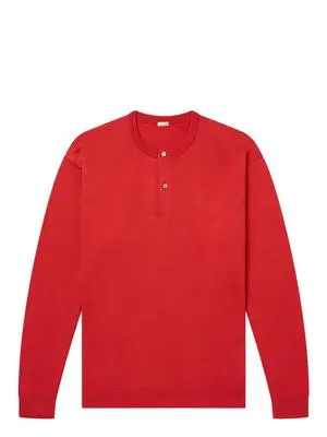 A.PRESSE A.PRESSE - Wool Henley Sweater - Men - Red - 1 Red