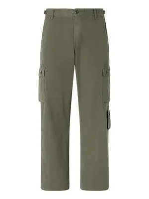 HUMAN MADE Straight-leg Logo-appliquéd Cotton Cargo Trousers - Green