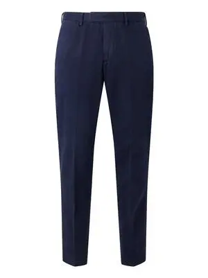 Thom Sweeney Straight-leg Cotton-twill Trousers - Blue