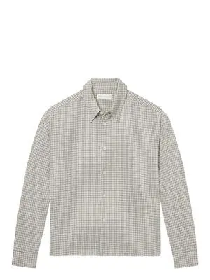 Studio Nicholson Checked Cotton-blend Shirt - Gray